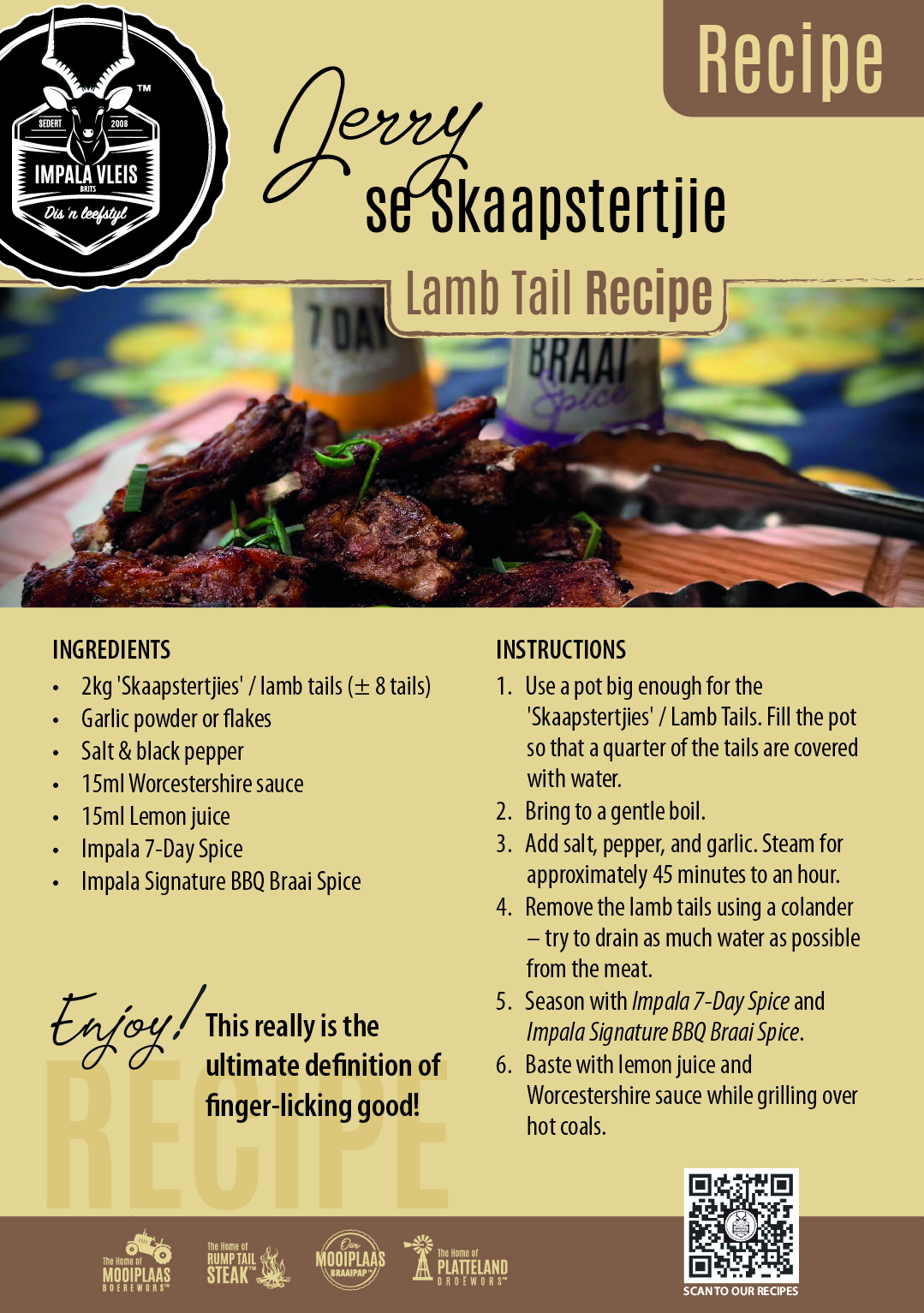 Jerry se Skaapstertjie | Lamb Tail Recipe - Impala Vleis Brits